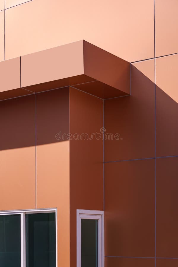 Sunlight and Shadow on Surface of Brown Aluminium Composite Tile Wall ...
