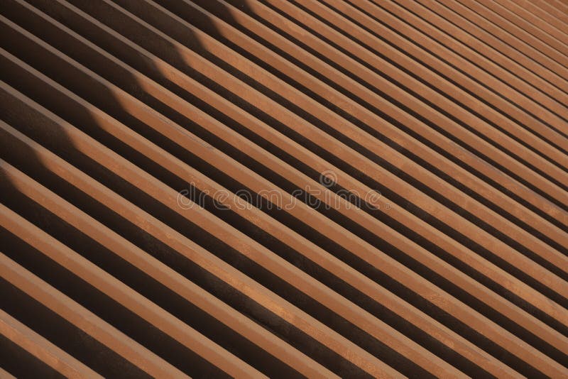 Stripe Lath Brown Wood Pattern Wall Stock Image - Image of construction ...