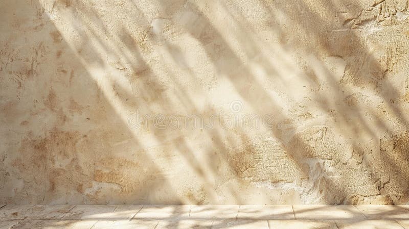 Sunlight and Shadows on a Beige Wall Stock Illustration - Illustration ...