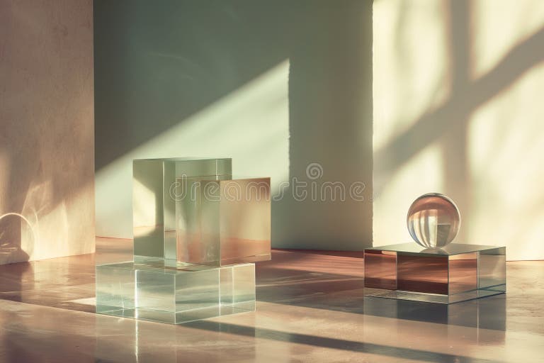 Sunlight and Shadows with Glass Objects Stock Photo - Image of sunlight ...