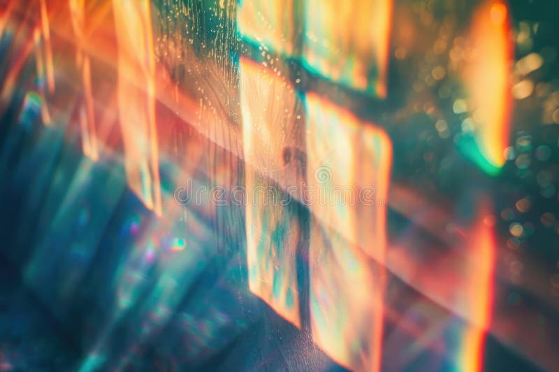 Sunlight through Sheer Curtains Creating Rainbow Light Effects on ...