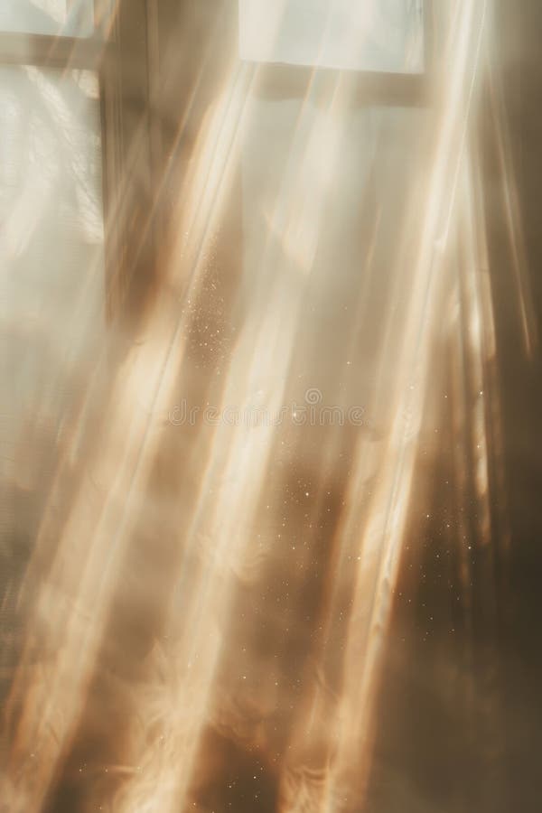 Sunlight through Sheer Curtains Creating Rainbow Light Effects on ...