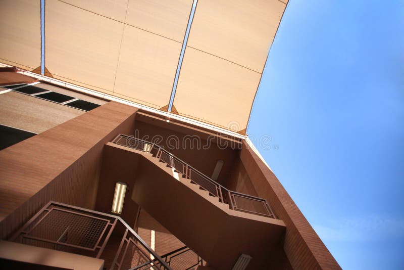 Sunlight Shield in Stair Building Stock Photo - Image of shield ...