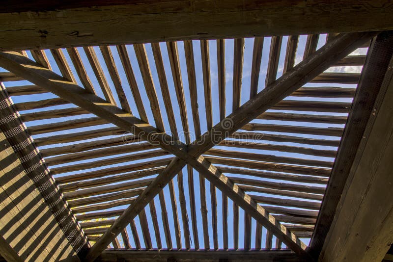 Sunlight Shines through the Roof of an Outdoor Structure Stock Image ...