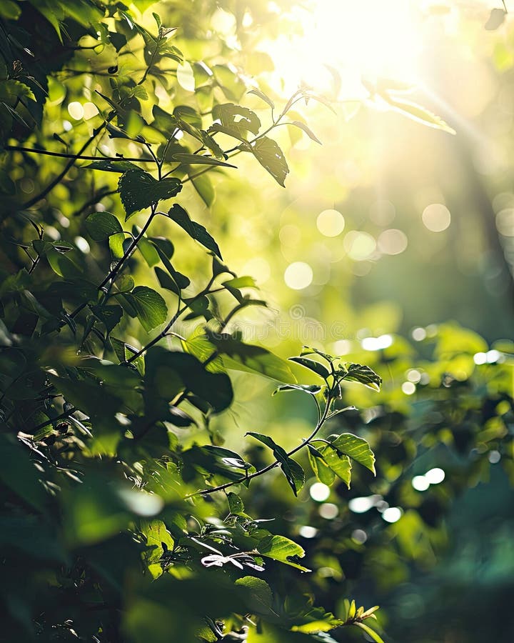 Sunlight Filtered through Tree Leaves Stock Illustration - Illustration ...