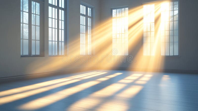 Sunlight Shines on a White Wall and Floor, Creating a Backdrop for a ...