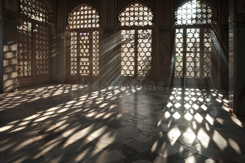 Sunlight Shines through the Windows of a Historic, Weathered Building ...