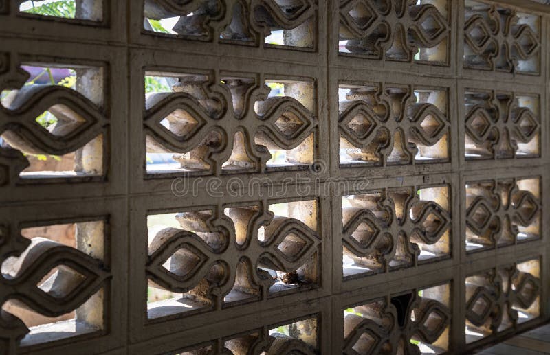 The Sunlight is Shining through the Decorative Old Hollow Concrete ...