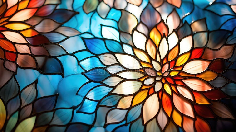 Sunlight Stained Glass Pattern Stock Illustration - Illustration of ...