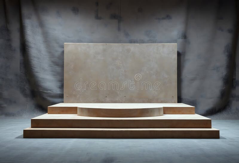 Sunlight Stepped White Product Podium Stock Illustration - Illustration ...