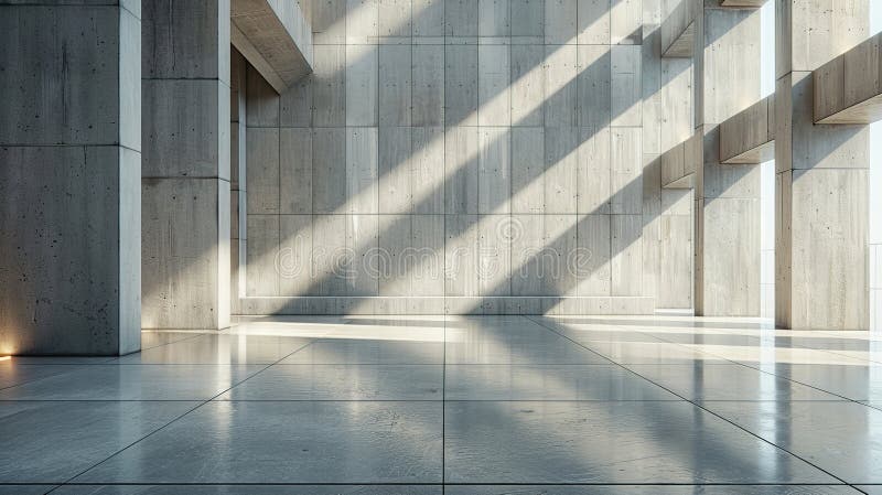 Sunlight Streaking through Concrete Architecture Stock Illustration ...