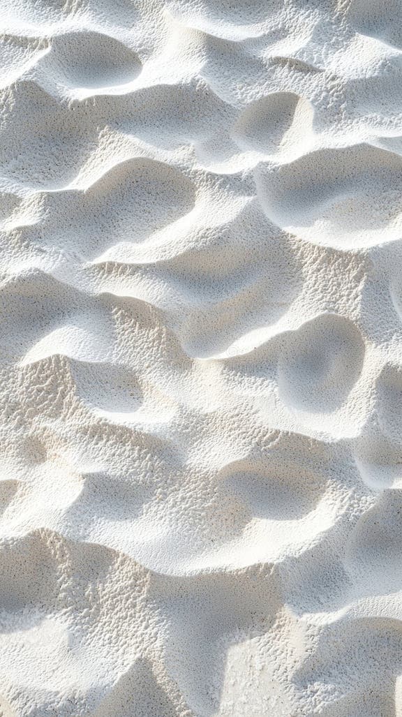 Sunlight Streaming Across the Rippled Texture of White Sand Dunes ...