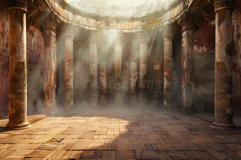 Sunlight Streaming into Ancient Ruins Stock Image - Image of site ...