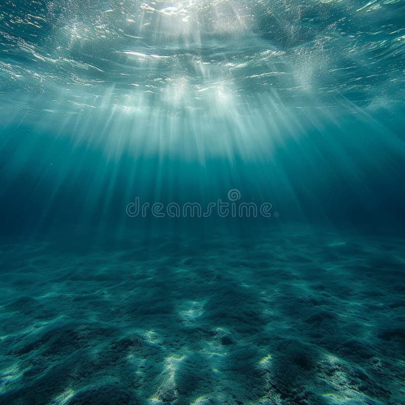 Sunlight Illuminating Underwater World Tranquil Scene Rays Filtering ...