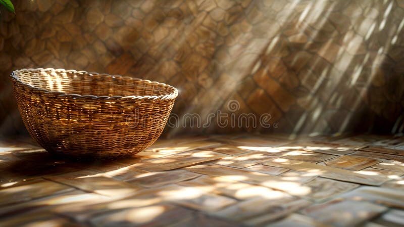 Sunlight Streaming through Creates a Warm Glow on the Basket Placed on ...