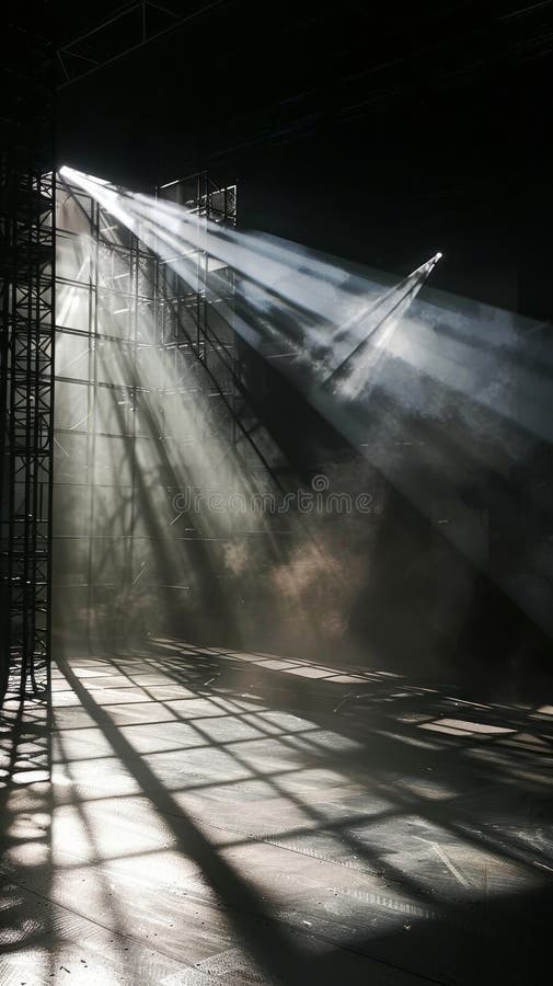 Sunlight Streaming through Industrial Metal Framework Stock ...