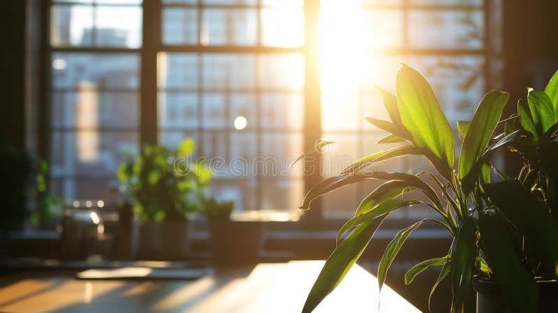 Sunlight Streaming through Office Windows on a Monday Morning Stock ...