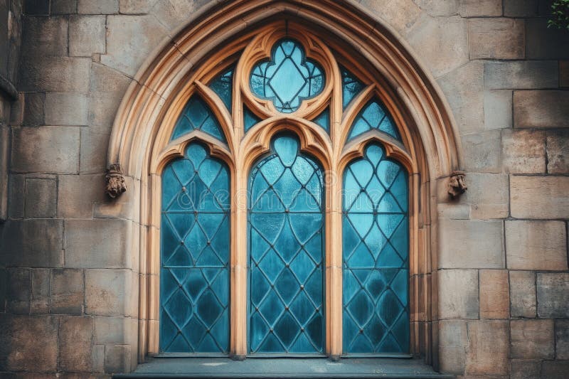 Sunlight Streaming through an Ornate Gothic Stained Glass Window Set in ...