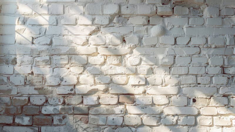 Sunlight Streaming Over White Brick Wallpaper in a Bright Indoor Space ...