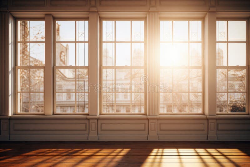 Sunlight Streaming Room Windows Perfect Interior Design Projects Stock ...