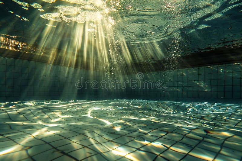 Sunlight Streaming through the Surface of a Calm Swimming Pool Stock ...