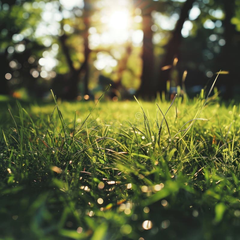 Sunlight Streaming through the Trees in a Park Stock Illustration ...