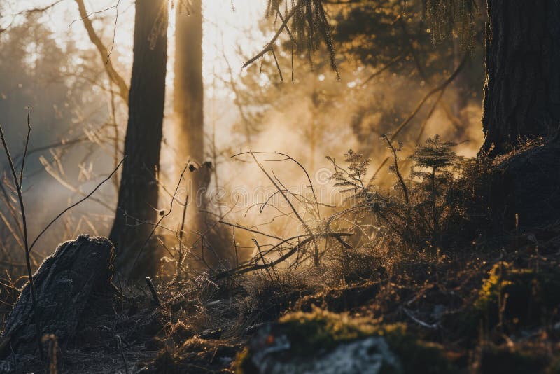 Sunlight Streaming through the Trees in a Picturesque Forest. Ideal for ...