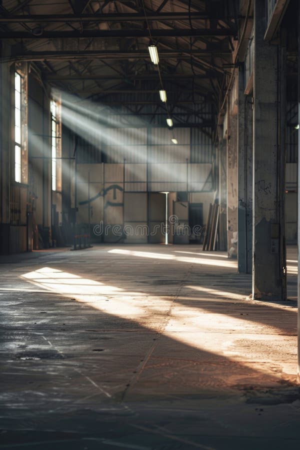 Sunlight Streaming through Warehouse Windows, Suitable for Industrial ...