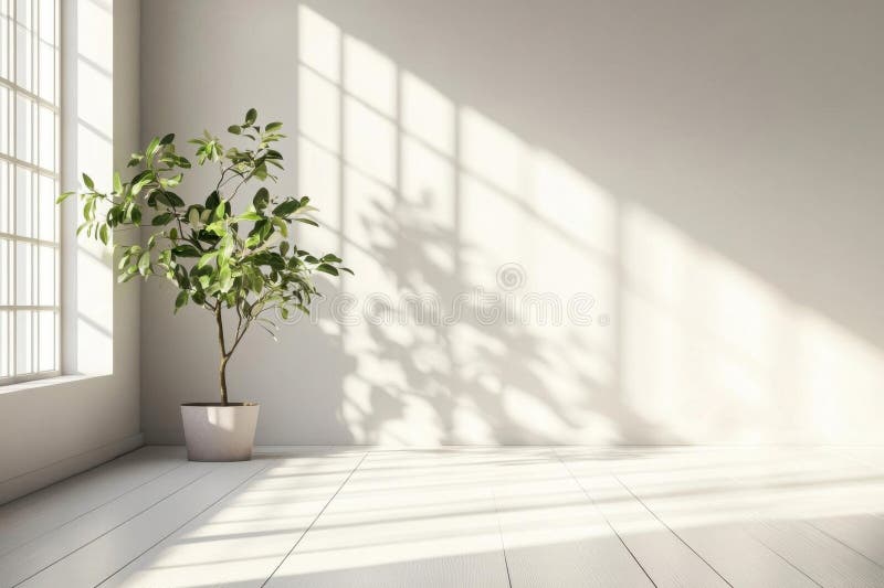 Sunlight Streaming through Window Casting Shadows on the Floor and a ...