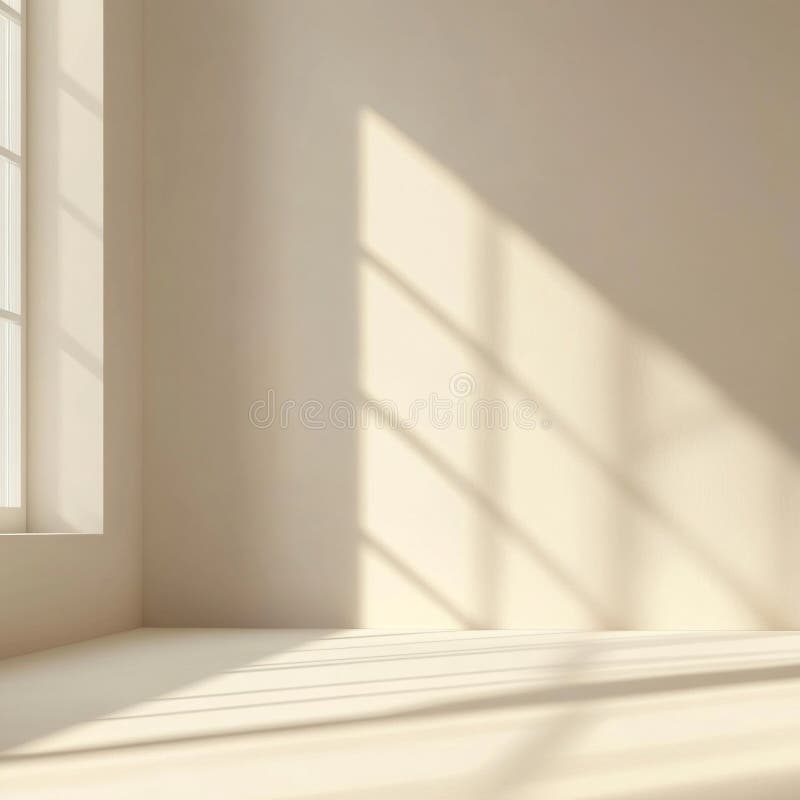Sunlight Streaming through a Window Casting Shadows on a Minimalist ...