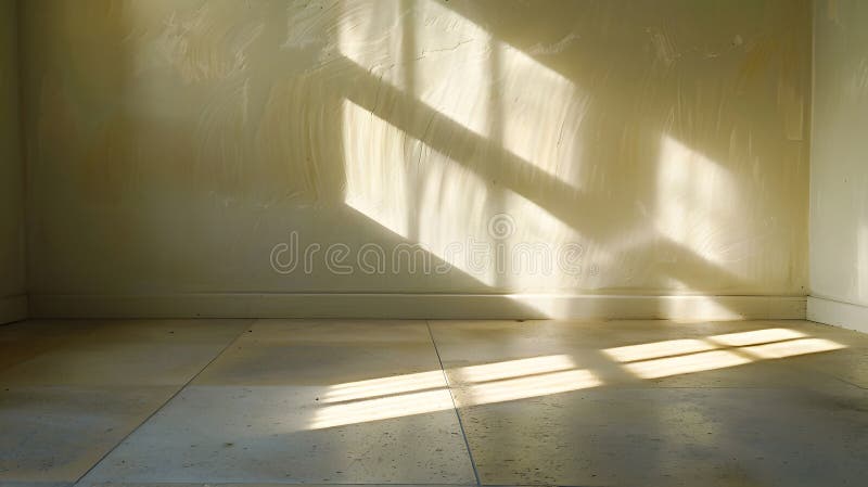 Sunlight Streaming through Window Casts Shadows on Room Floor ...