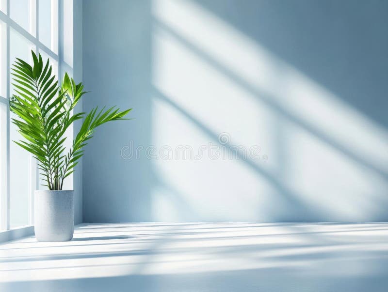 Sunlight Streaming through Window Creates Shadow Patterns on White ...