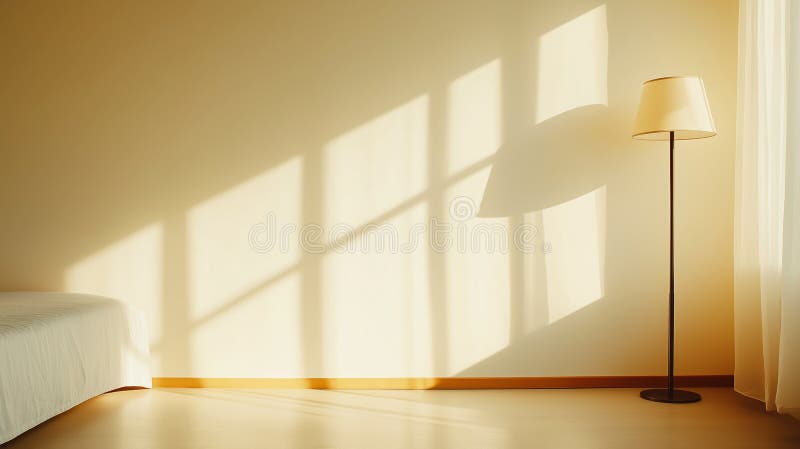 Sunlight Streaming through the Window Creates Soft Shadows on the Wall ...