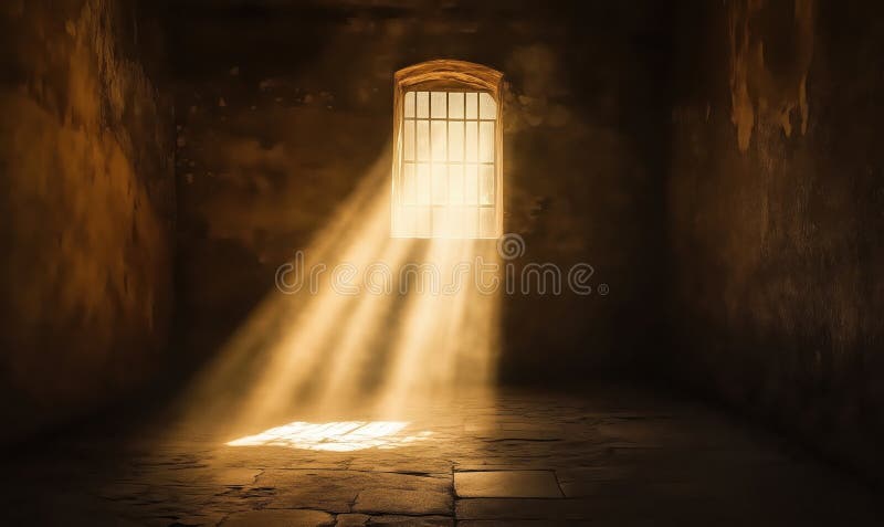 Sunlight Streaming through Window in Dark Room, Creating Ethereal ...
