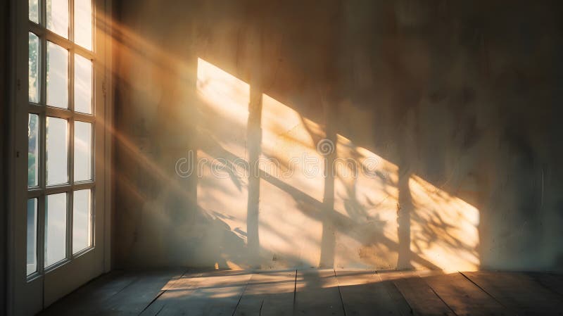 Sunlight Streaming through Window in Empty Room. Generative AI Stock ...