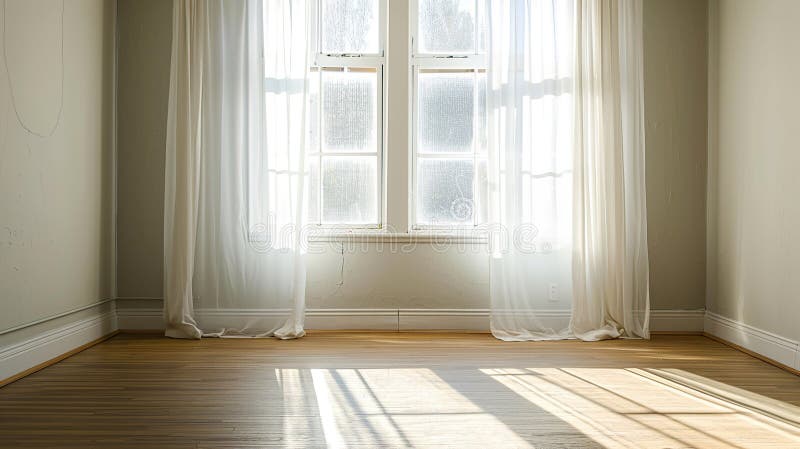 Sunlight Streaming through a Window in an Empty Room Stock Illustration ...