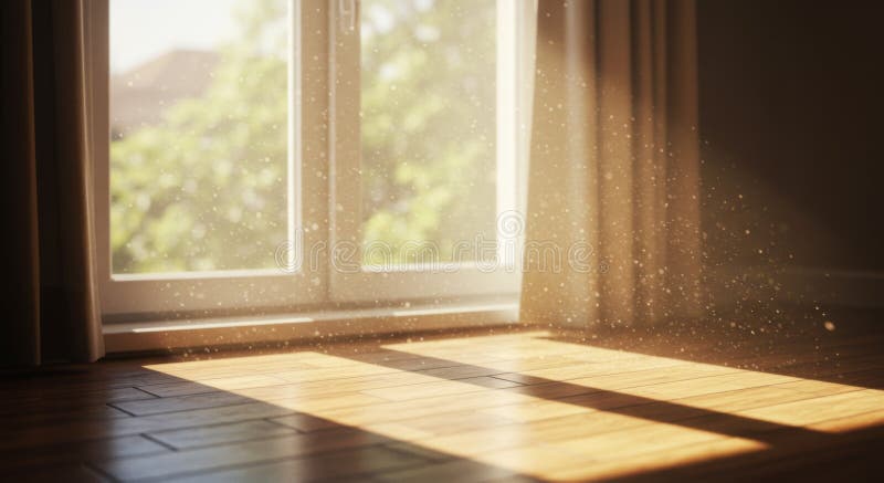 Sunlight Streaming through Window Illuminating Dusty Room Stock ...