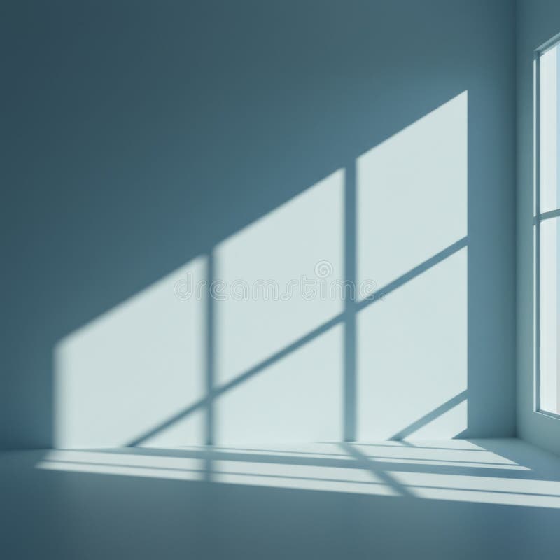 Sunlight Streaming through Window in Minimalist Room Stock Illustration ...