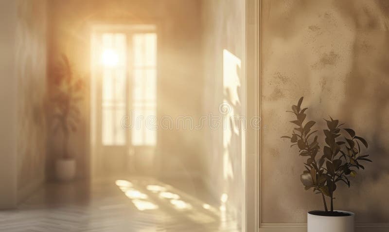 Sunlight Streaming through Window in a Modern Home Interior Stock Image ...