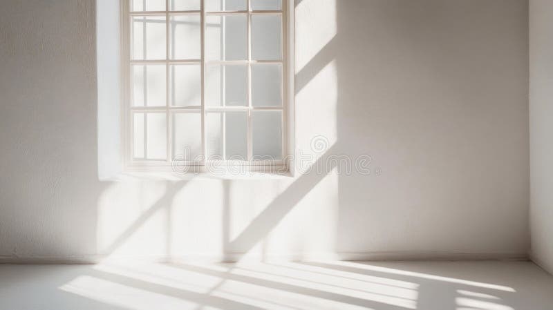 Sunlight Streaming through a Window Onto a White Wall Stock ...