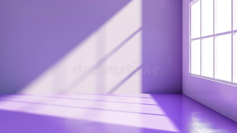 Sunlight Streaming through Window in Purple Room Stock Illustration ...