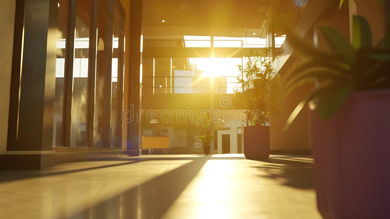 Sunlight Streaming through Windows of Building. Generative AI Stock ...