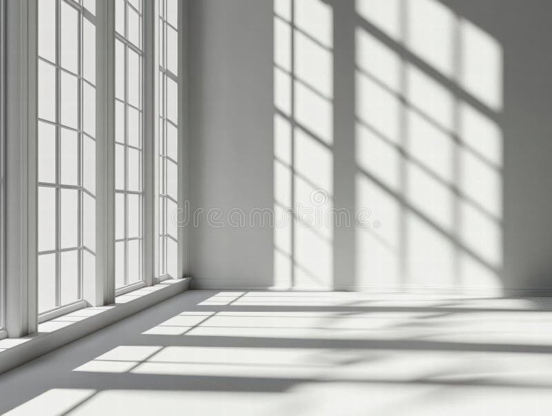 Sunlight Streaming through Windows Creating Geometric Patterns on a ...