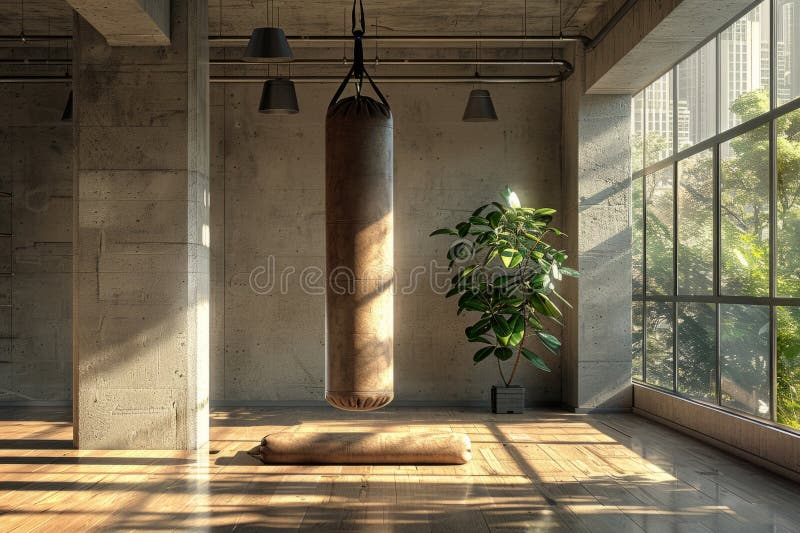 Sunlight is Streaming through the Windows of an Empty Boxing Gym Stock ...