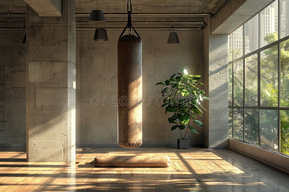 Sunlight is Streaming through the Windows of an Empty Boxing Gym Stock ...