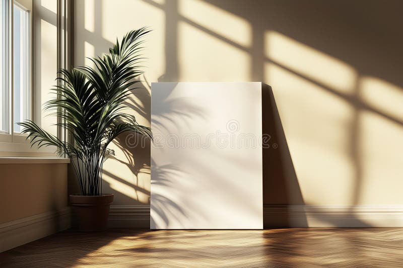 Serene Indoor Zen Garden with Beige Walls and Lush Greenery Stock Photo ...