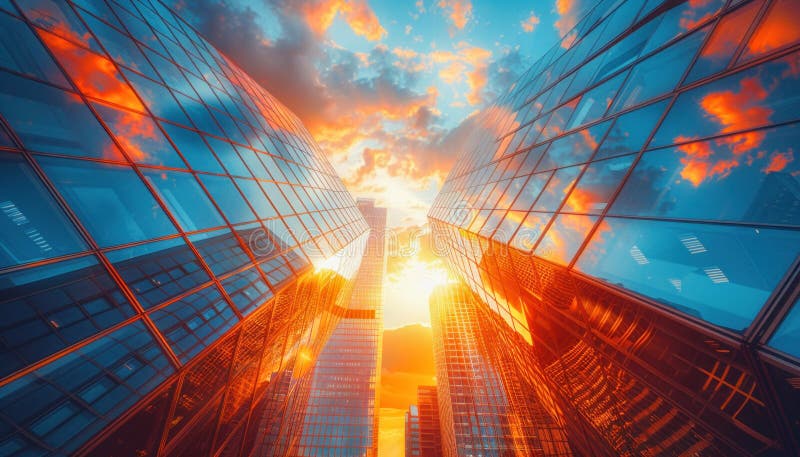 Sunlight is Streaming through the Windows of a Tall Building, Casting a ...