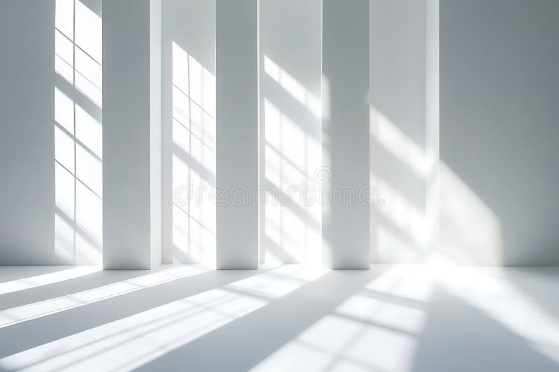 Sunlight Streaming through Windows in a White Room Stock Illustration ...