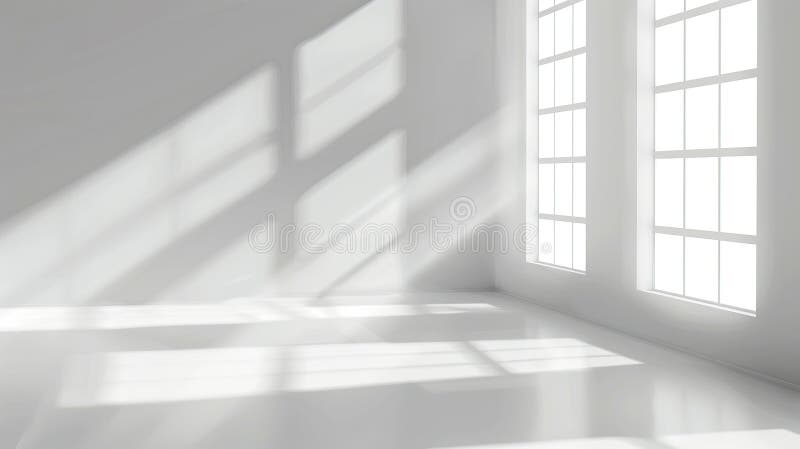 Sunlight Streaming through Windows in a White Room Stock Illustration ...