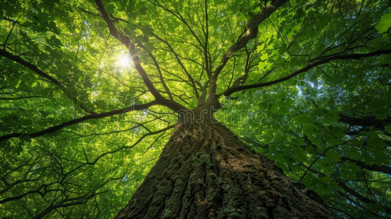 Sunlight Streams through the Dense Canopy of a Towering Tree, Creating ...